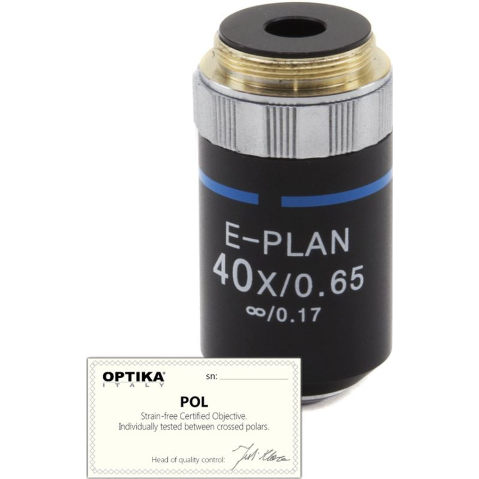 Optika objetivo 40x/0.65, infinity, N-plan, POL, ( B-383POL), M-147P