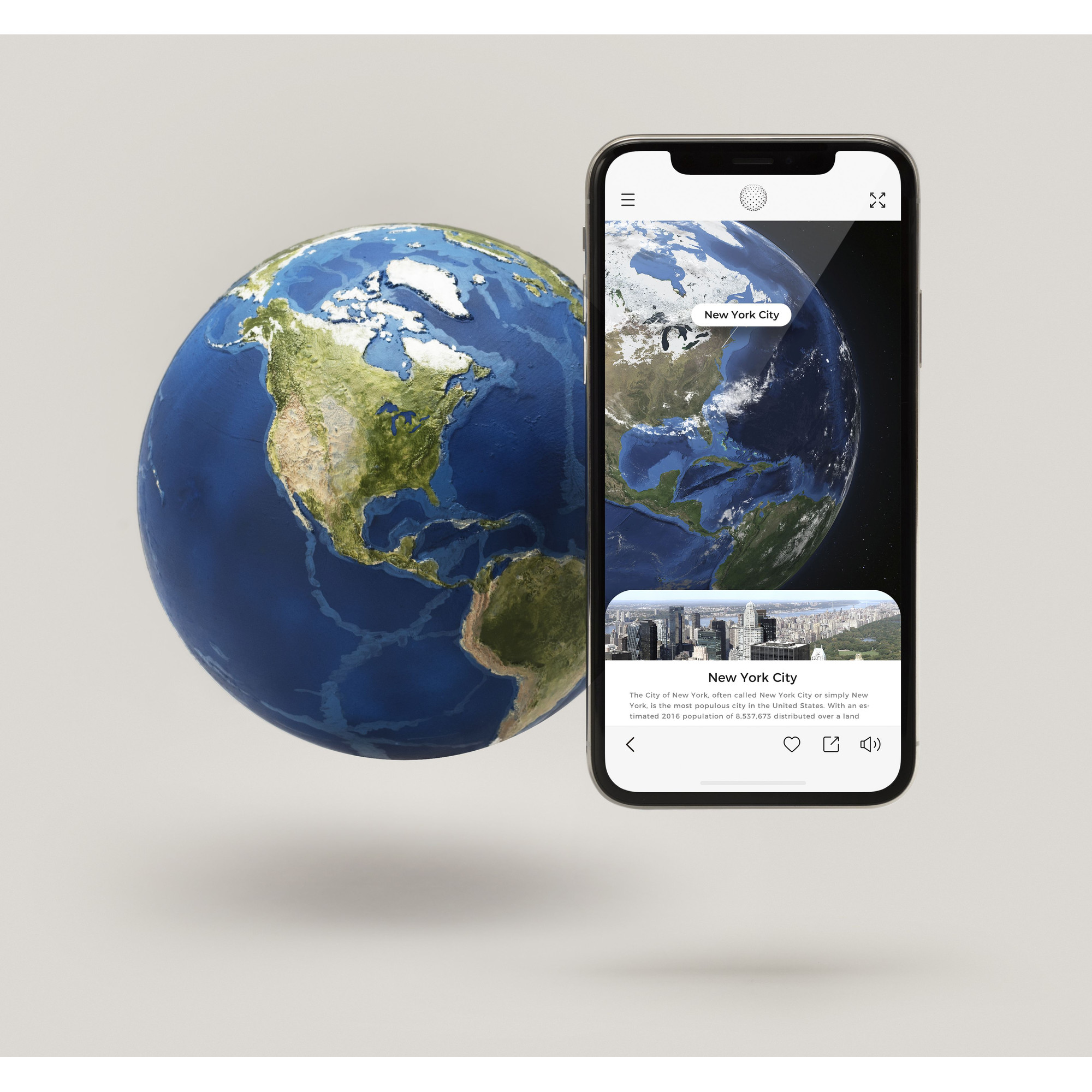 AstroReality Raised relief globe EARTH