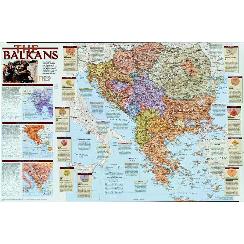 National Geographic Mapa regional de los Balcanes