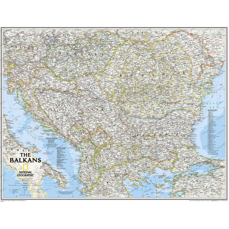 National Geographic Harta regională Balcani